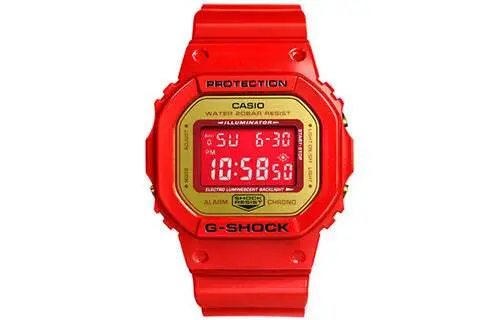 Casio G-shock Square Water Resistant Watch - Red