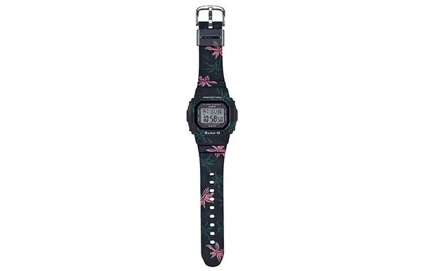 Casio Baby-g Digital Watch With Floral Print - Black