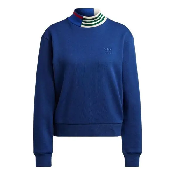 Adidas Ribbed Collar Sweatshirt - Blue