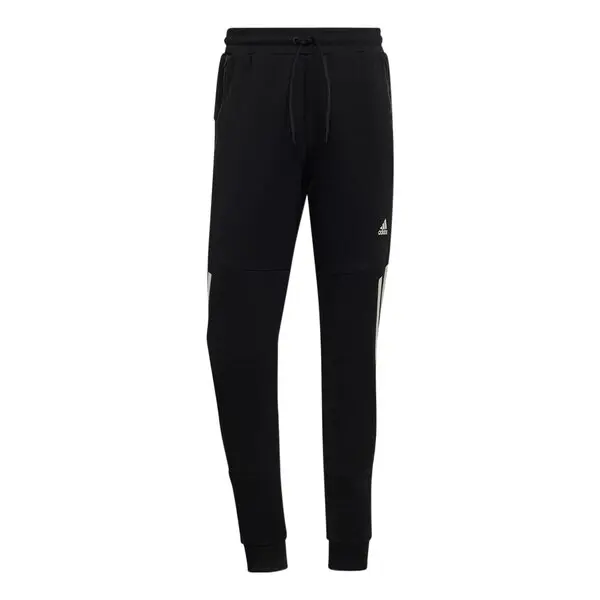 Adidas Solid Color Stripe Logo Elastic Waistband Bundle Feet Sports Pants/trousers/joggers Black - Default Colorway