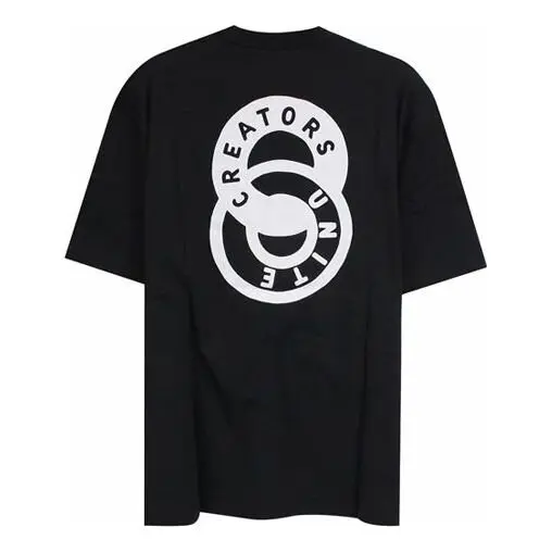 Adidas Logo Printing Round Neck Short Sleeve - Black