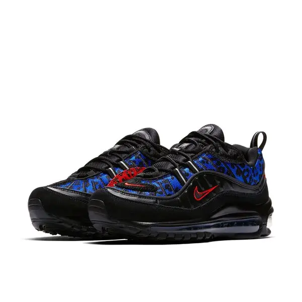 Nike Max 98 Premium Leopard Pack Sneakers - Black/blue/red