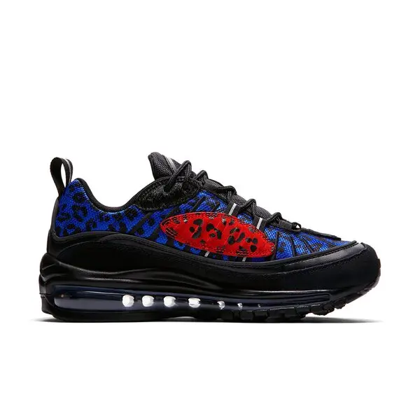 Nike Max 98 Premium Leopard Pack Sneakers - Black/blue/red