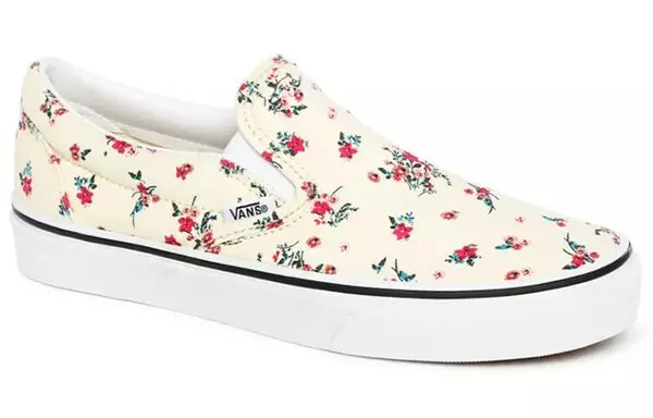 VANS Ditsy Floral Classic Slip-on Sneakers - White/red