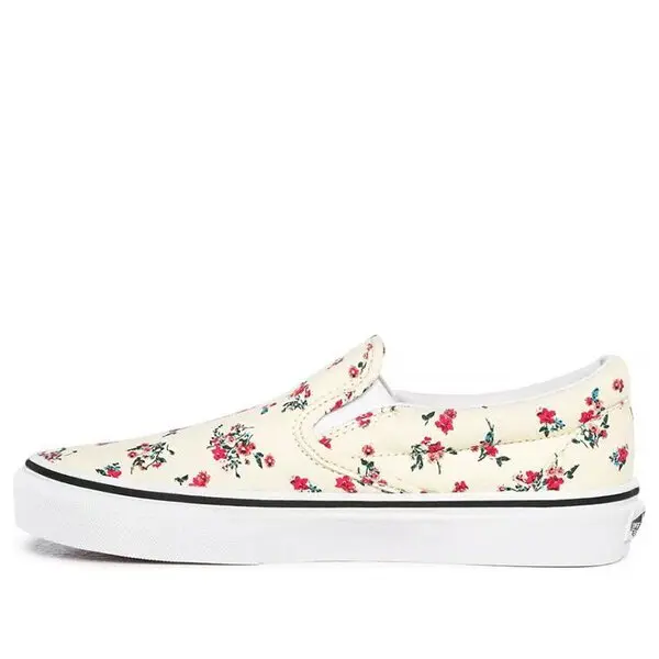 VANS Ditsy Floral Classic Slip-on Sneakers - White/red