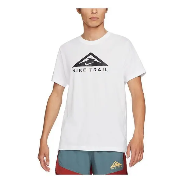 Nike Dri-fit Pattern Printing Round Neck Short Sleeve - White