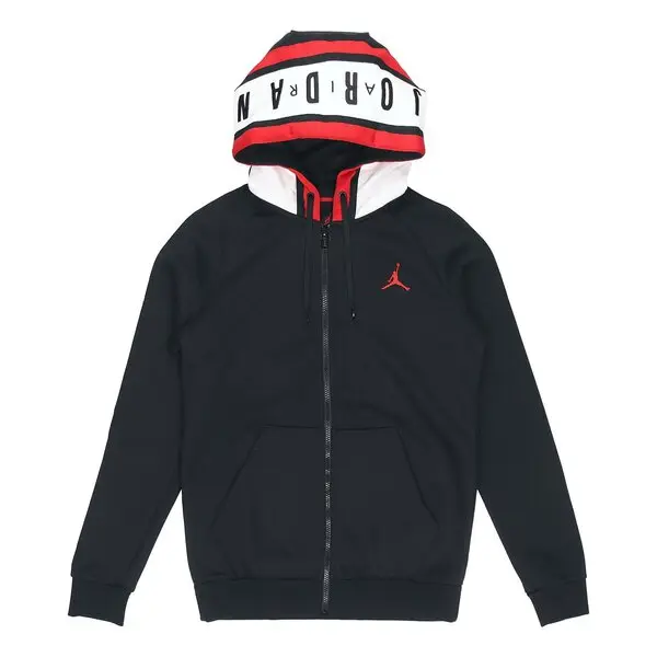 JORDAN Zip-up Hooded Jacket With Logo Detail