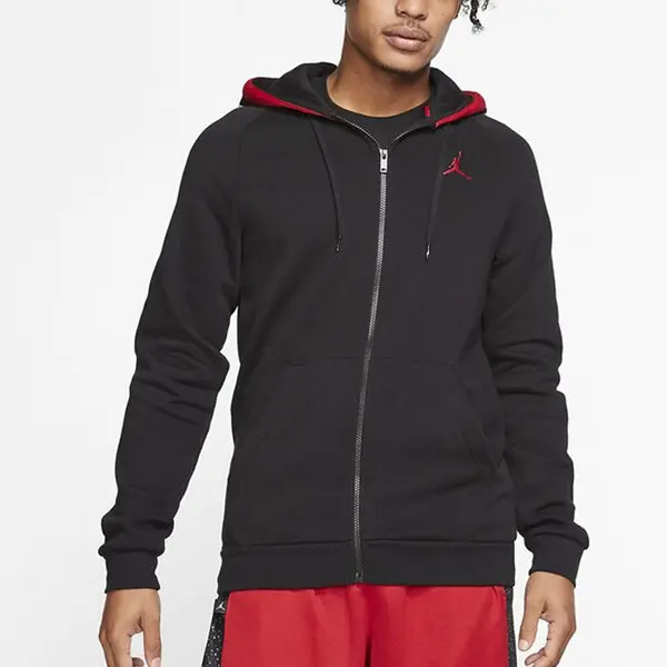 JORDAN Zip-up Hooded Jacket With Logo Detail
