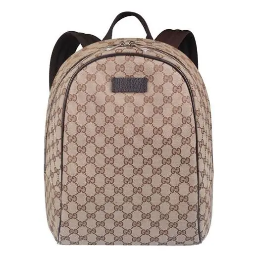 Gucci Logo Canvas Backpack - Brown