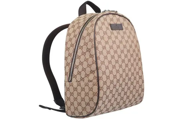 Gucci Logo Canvas Backpack - Brown