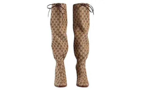 Gucci Lisa Gg Canvas Mid-heel Boots