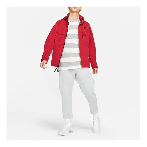 Nike Multiple Pockets Hooded Jacket - Red
