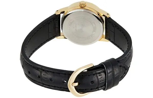 Casio Quartz Leather Strap Watch - Black