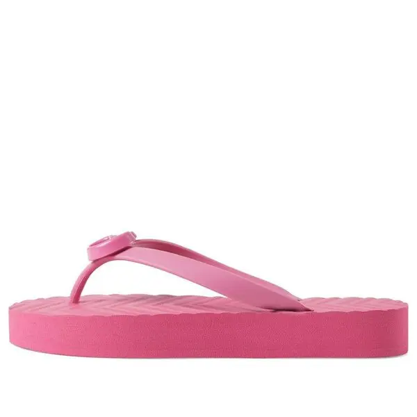 Gucci Chevron Thong Sandals - Pink