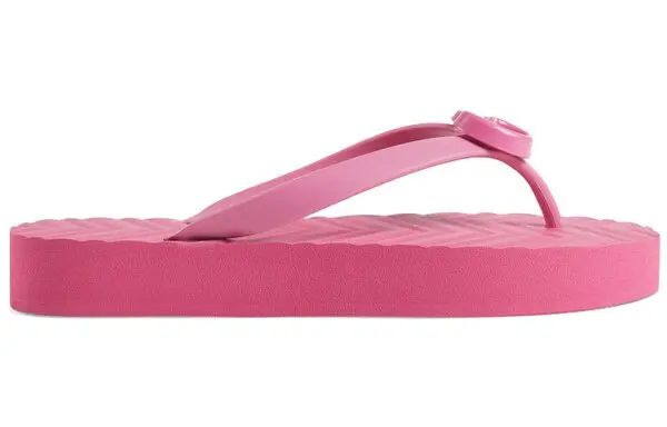 Gucci Chevron Thong Sandals - Pink