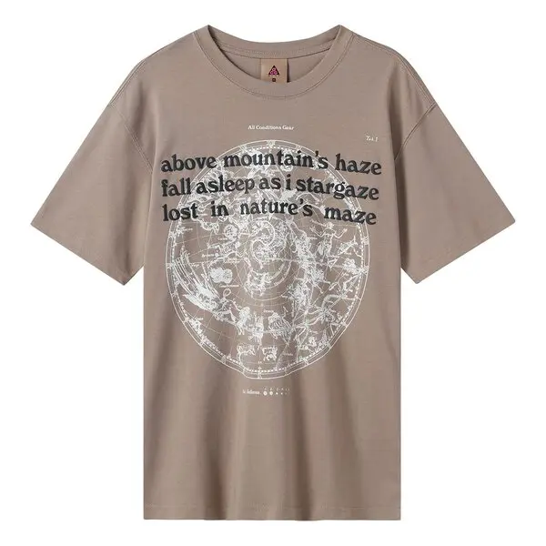 Nike X Stargaze Athleisure Casual Sports Round Neck Short Sleeve - Khaki