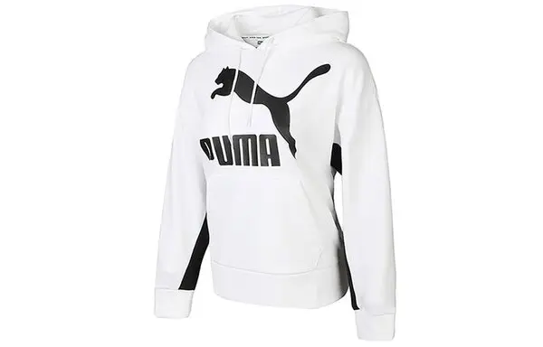 PUMA Classics Logo Hoodie - White/black