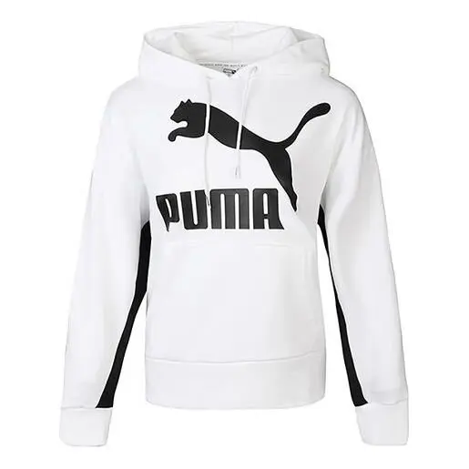 PUMA Classics Logo Hoodie - White/black