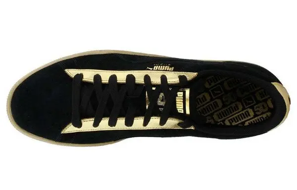 PUMA Suede Classic Metallic Low Top Sneakers - Black/gold