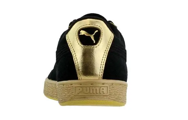 PUMA Suede Classic Metallic Low Top Sneakers - Black/gold