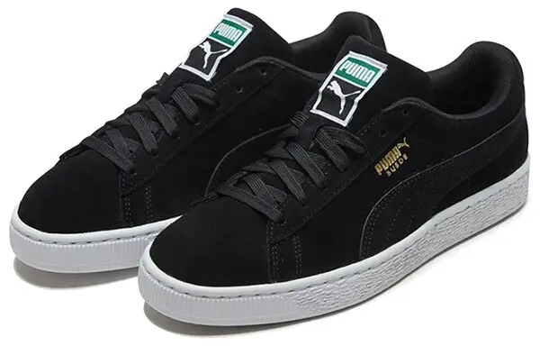 PUMA Suede Low Top Sneakers - Black/gold