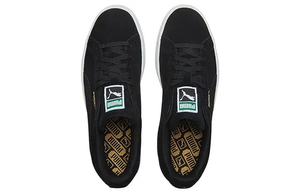 PUMA Suede Low Top Sneakers - Black/gold