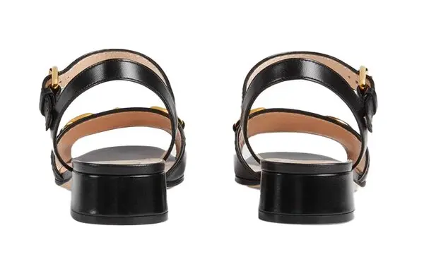 Gucci Horsebit Black Leather Sandals