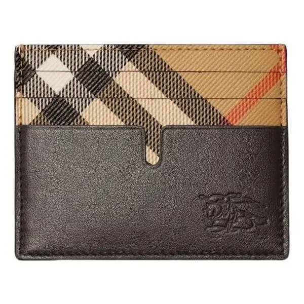 Burberry 26 Tall Pop Check Card Case - Sand Beige