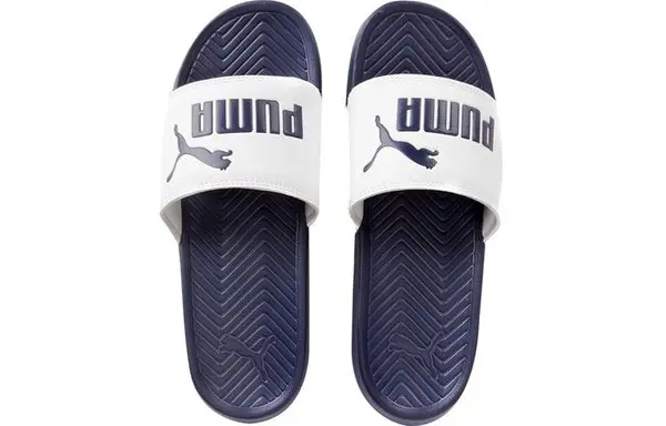 PUMA Popcat Shower Slides - White/blue
