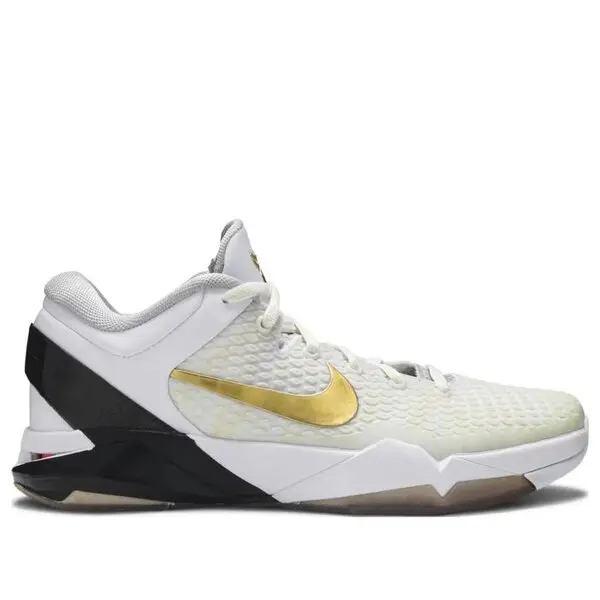 Nike Zoom Kobe 7 System Elite 'home' Athletic Sneakers - White/gold/yellow