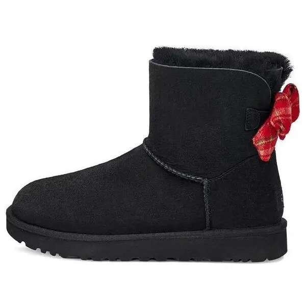 UGG Mini Bailey Bow Plaid Ribbon Boots