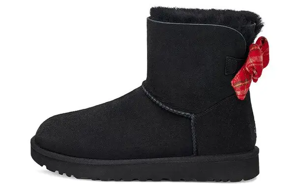 UGG Mini Bailey Bow Plaid Ribbon Boots