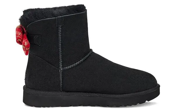 UGG Mini Bailey Bow Plaid Ribbon Boots