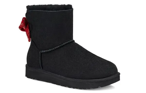 UGG Mini Bailey Bow Plaid Ribbon Boots