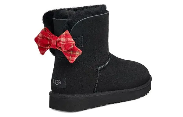 UGG Mini Bailey Bow Plaid Ribbon Boots