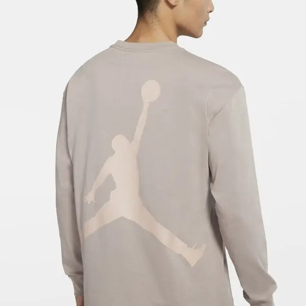 JORDAN Back Logo Round Neck Pullover Long Sleeves