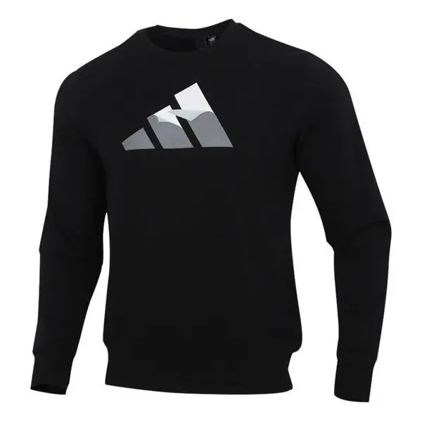 Adidas Crewneck Sweatshirt With Graphic Logo - Black
