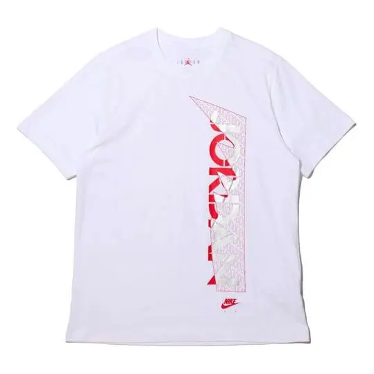 JORDAN Brand Ss Tee Black Reflective Logo Printing Short Sleeve - White