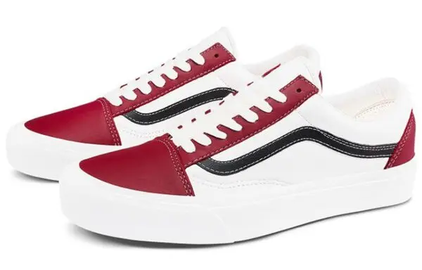 VANS Old Skool Vlt Lx "chili Pepper Marshmallow" Leather Low Tops - Red