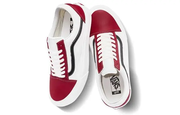 VANS Old Skool Vlt Lx "chili Pepper Marshmallow" Leather Low Tops - Red