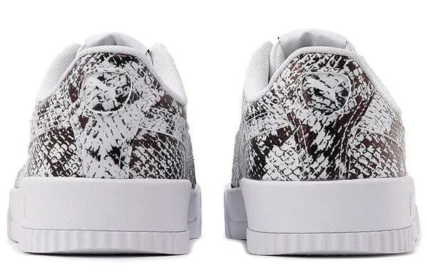 PUMA Carina Reptile-effect Lace-up Sneakers - Black/white