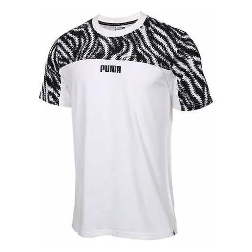 PUMA Short Sleeve Colorblocked Zebra Print T-shirt - Black