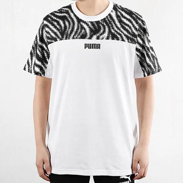 PUMA Short Sleeve Colorblocked Zebra Print T-shirt