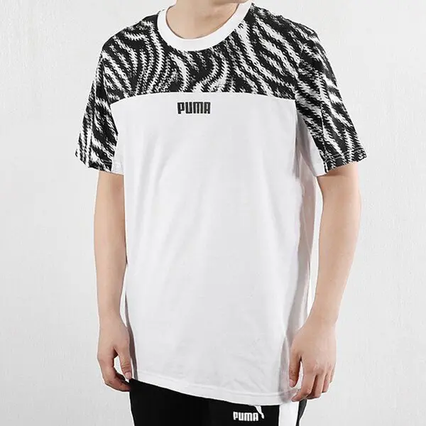 PUMA Short Sleeve Colorblocked Zebra Print T-shirt