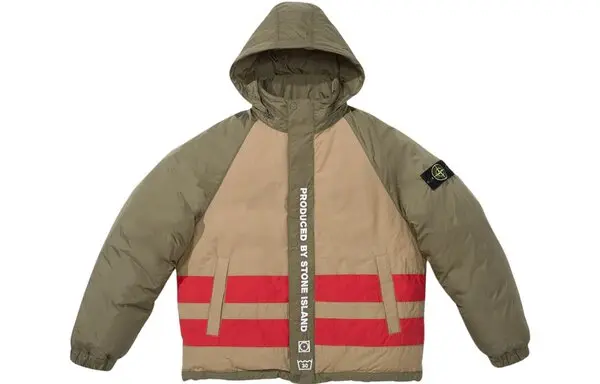 Supreme X Stone Island Reversible Down Puffer Jacket - Olive Green