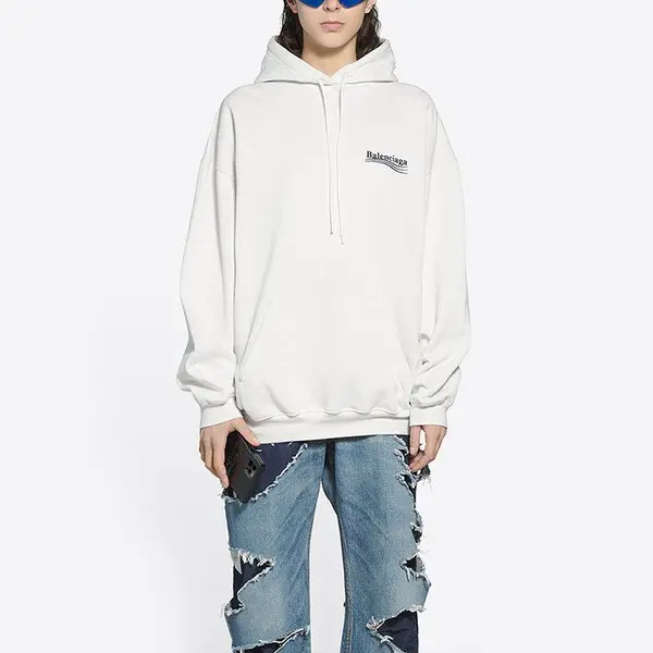 Balenciaga Fw21 Political Campaign Printing Hoodie - White