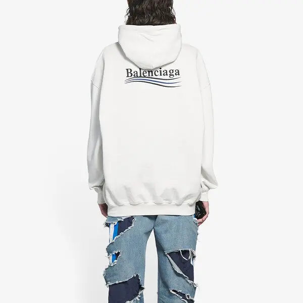 Balenciaga Fw21 Political Campaign Printing Hoodie - White