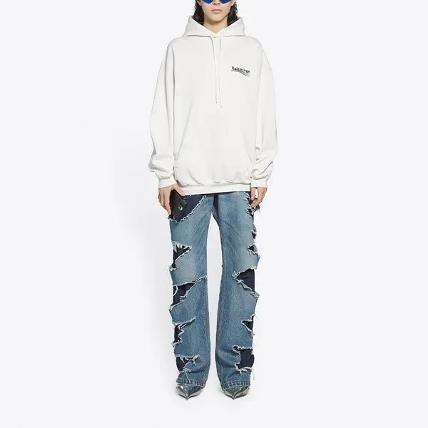 Balenciaga Fw21 Political Campaign Printing Hoodie - White