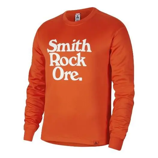 Nike Dri-fit Graphic Long Sleeve Shirt - Orange