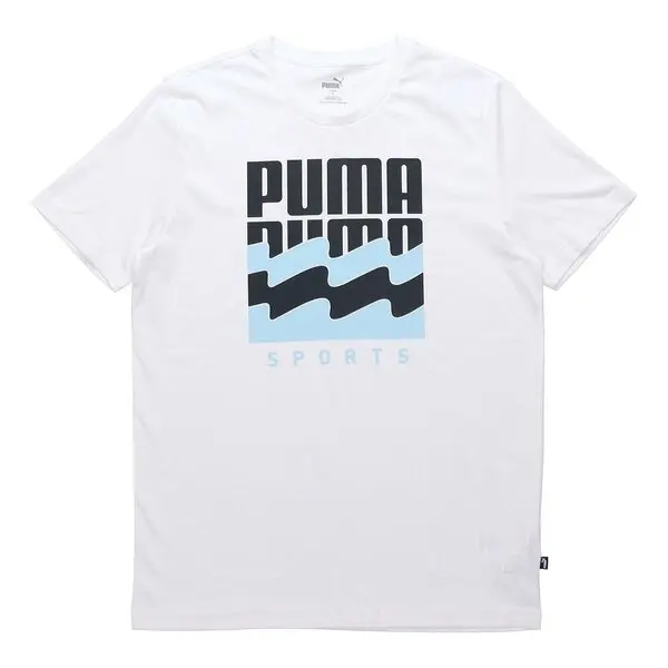 PUMA Summer Graphic Alphabet Large Logo Printing Short Sleeve - White